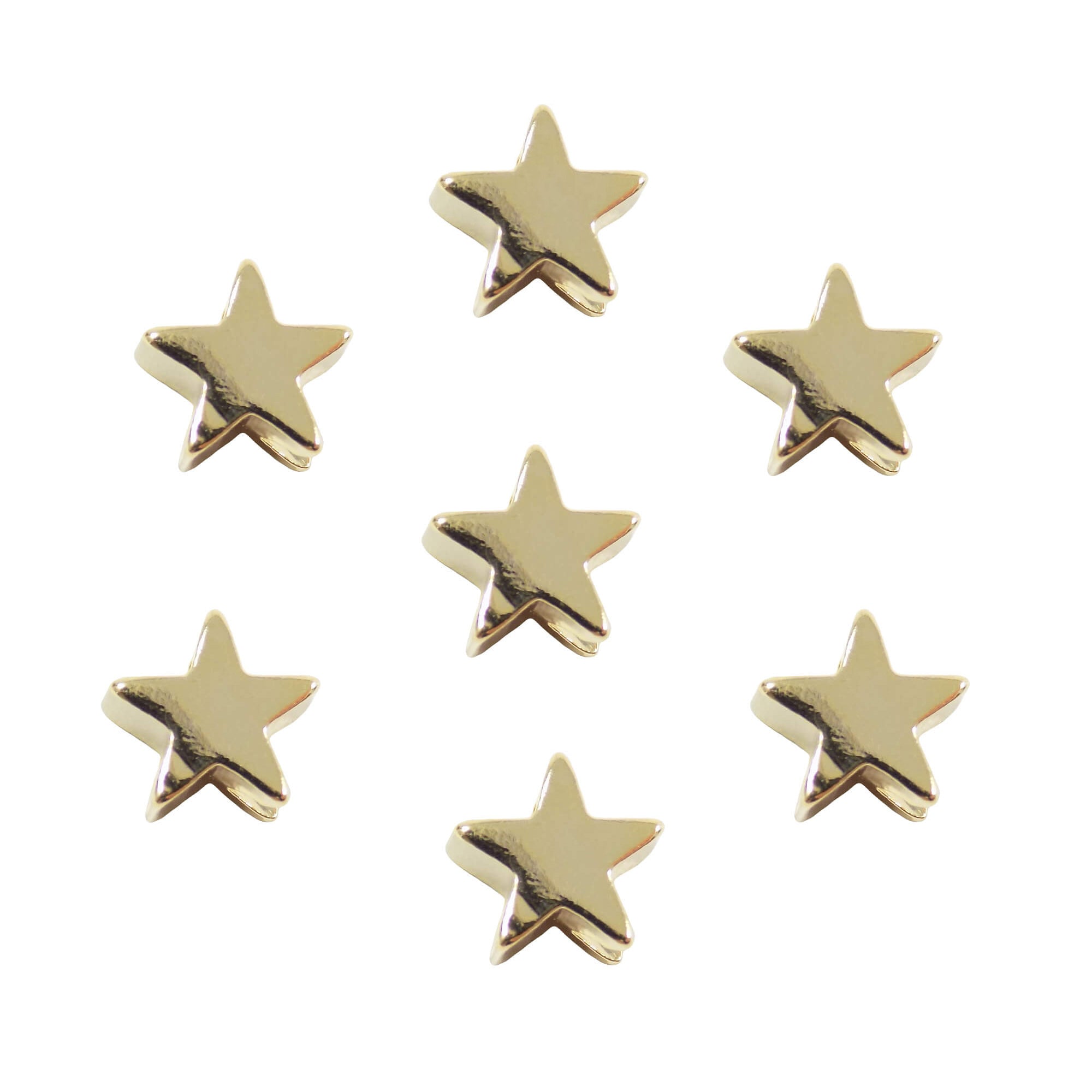 Gold Star Charm, Gold Plated Star Spacer Beads 7.8x8mm, Sliding Star S